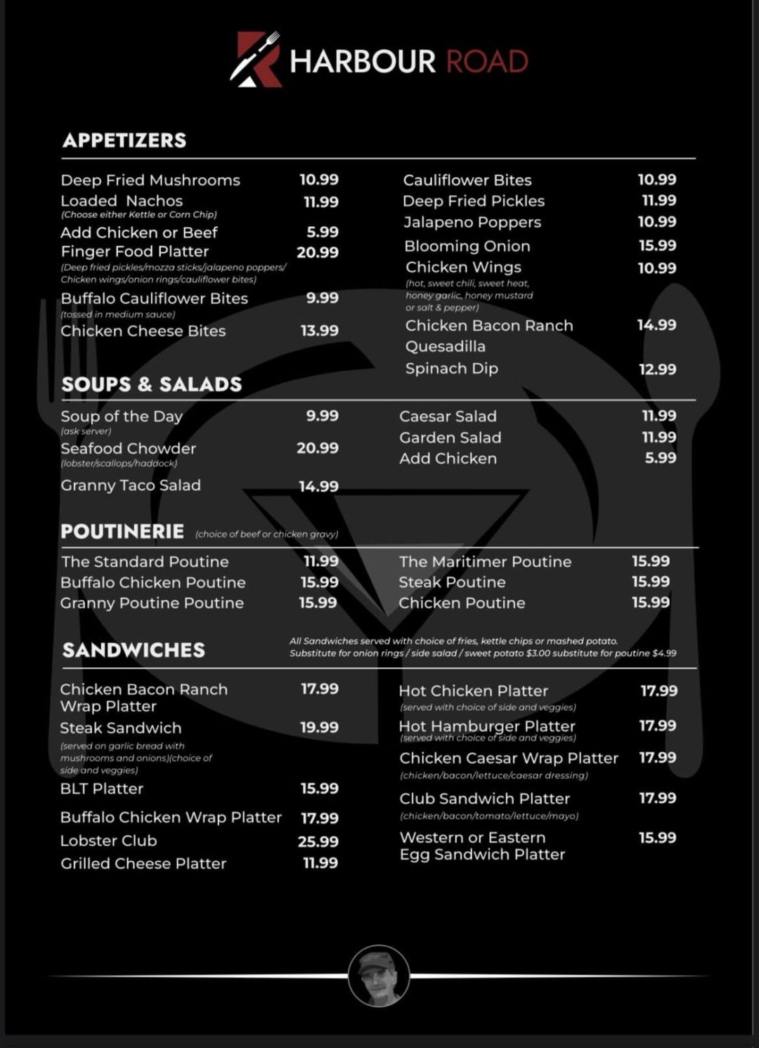 Menu – Harbour Road Pub